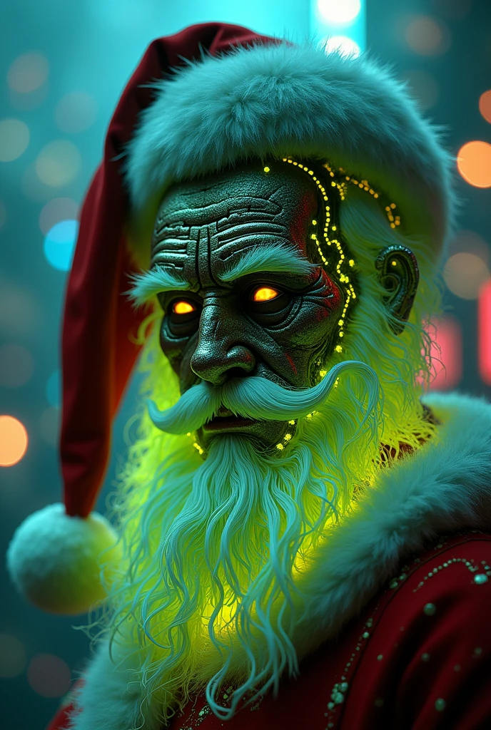 Santa Claus, Christmas Futurist rave face simple vein e titanium ...