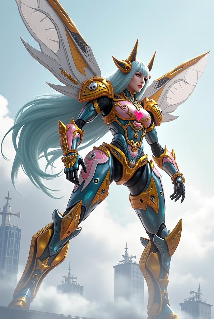 Create a Chinese-Japanese female robot killer image, a muscular body ...