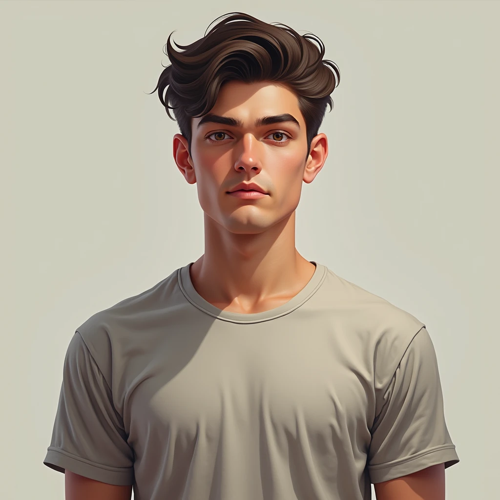 Realistic portrait of a Young man、Casual clothing、front、Upper Body ...