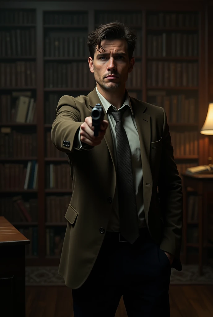 Male young Professor with a gun - SeaArt AI