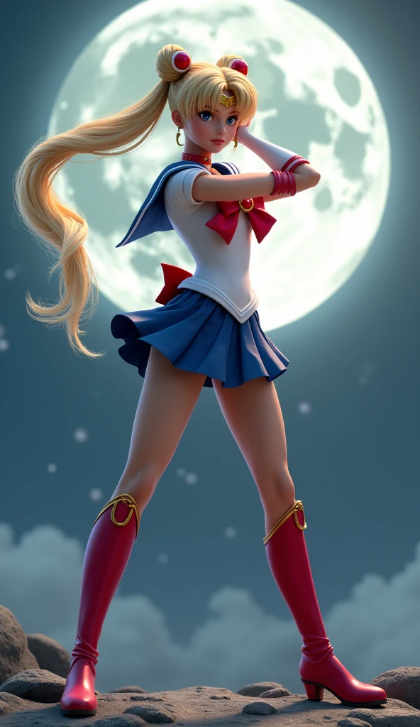 sailor moon 、 sailor suit type combat uniform、The background is a full ...