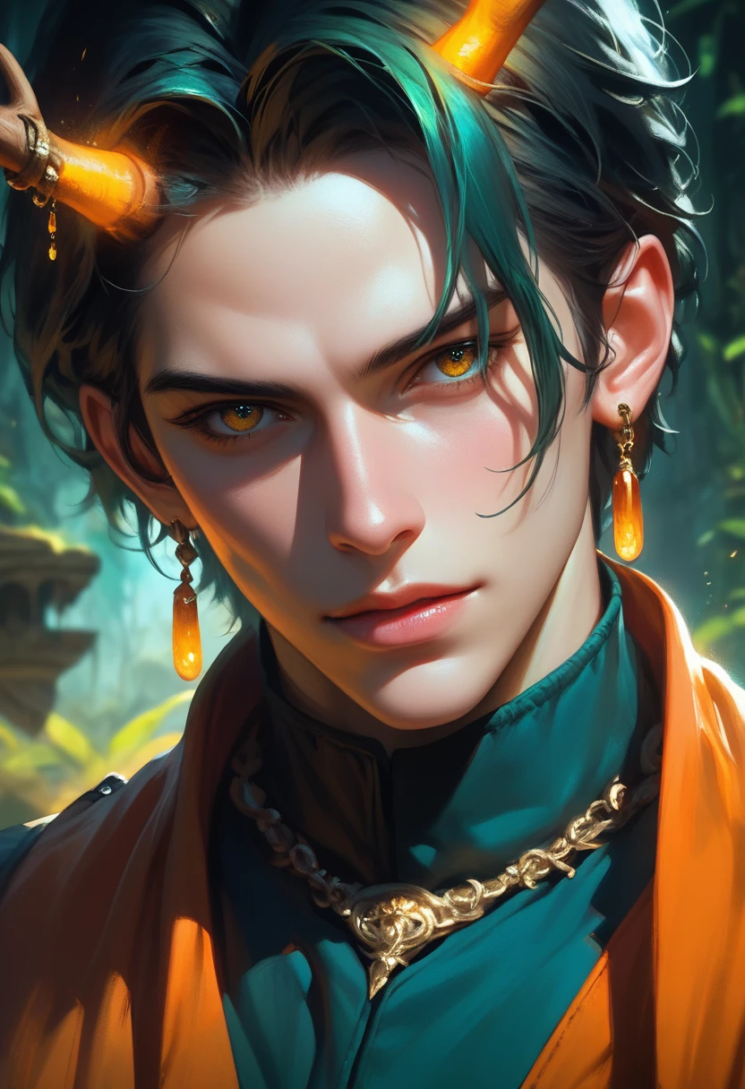 (A dark fantasy painting in a classic Baroque style, full of dramatic ...