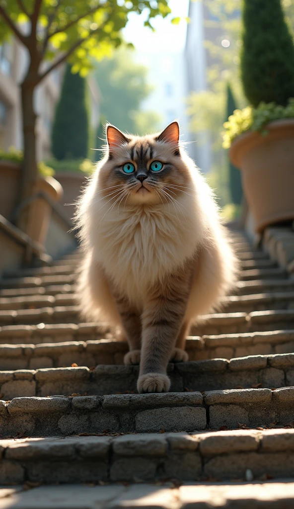 （1110）Today's challenge theme:Cat on the Stone Steps - 使用SeaArt AI 创作