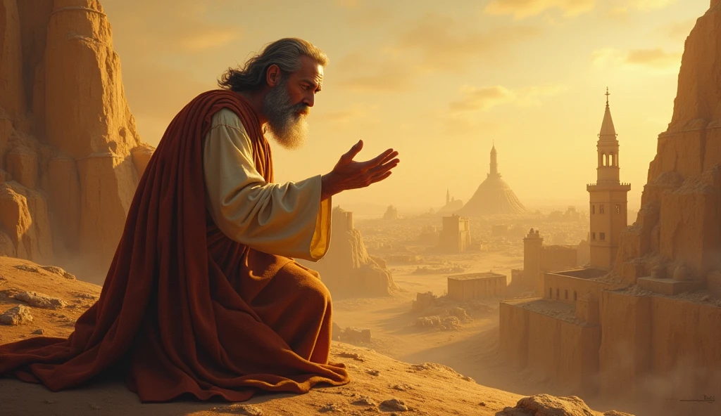 "Abraham interceding for Sodom , symbolizing the importance of prayer ...