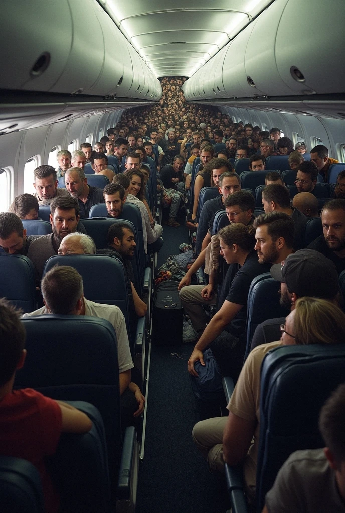 Plane with too many people - SeaArt AI