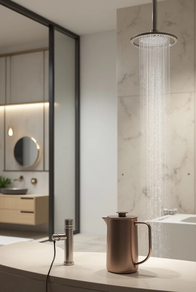 Hot water kettle and Italian shower - SeaArt AI