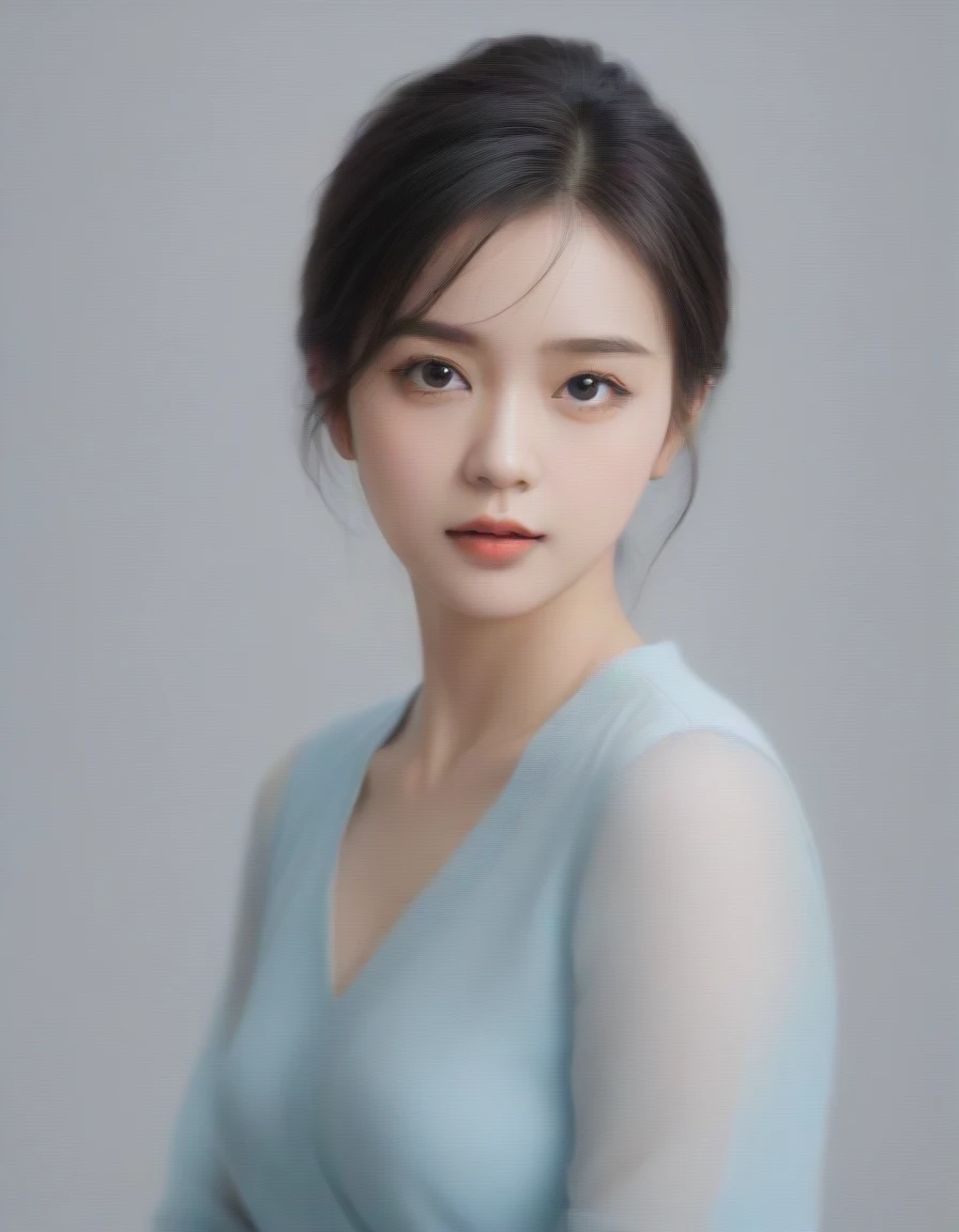 Art by WLOP. Pretty lady. Plain background - SeaArt AI