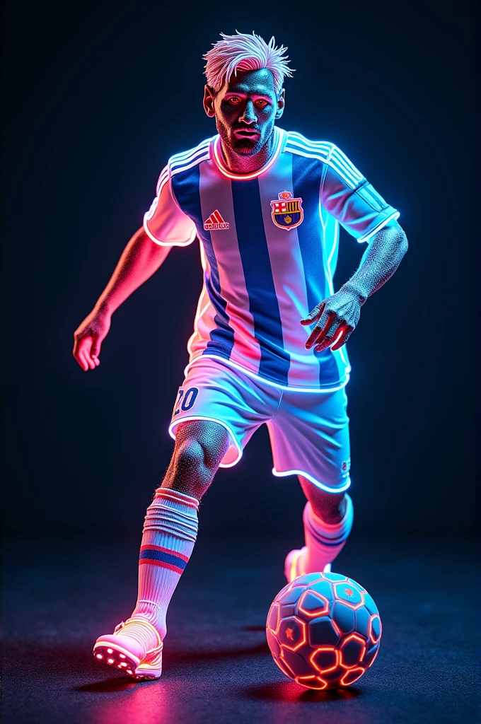 Leo Messi figure select Argentina, Made only with neon flex LED strips ...