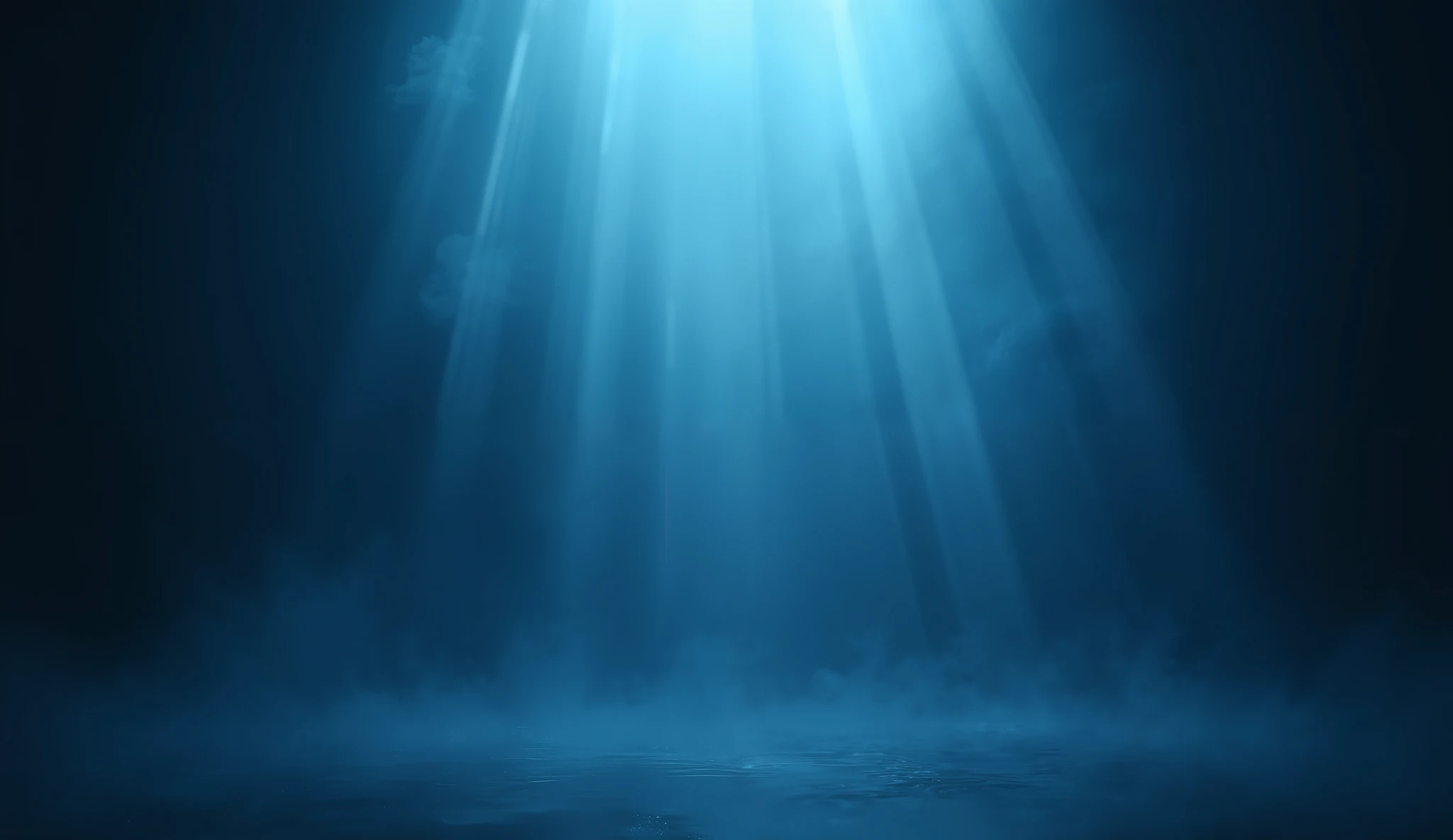An image of a dark room with a light coming from the top of the screen ...