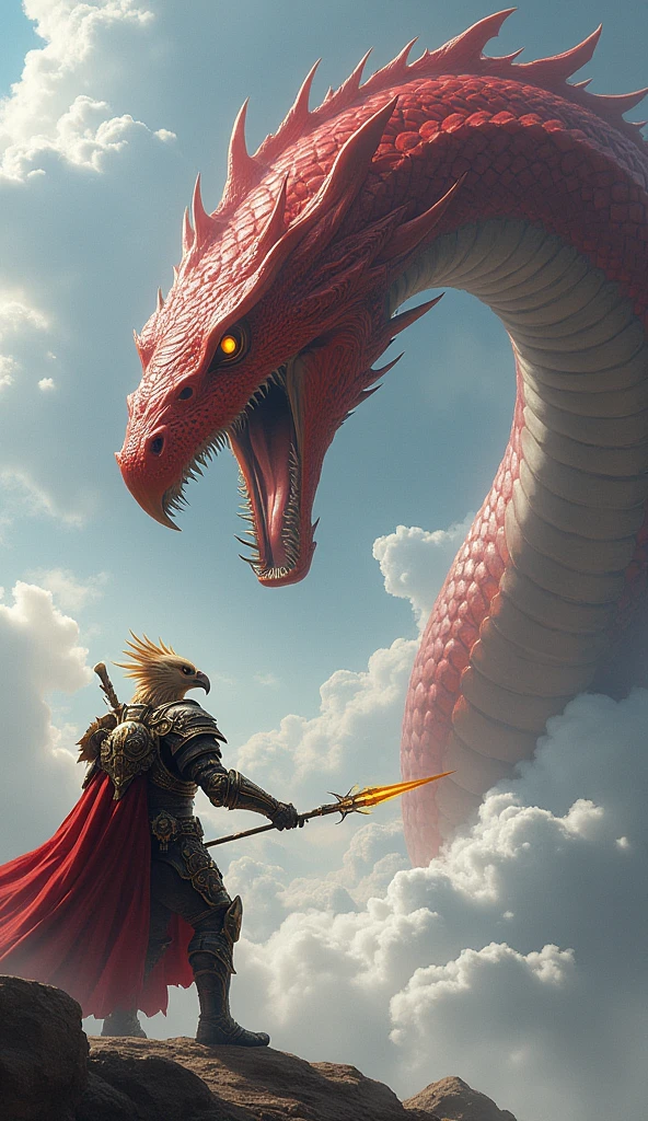 A warrior named Zed hybrid godzilla eagle head wearing armor - SeaArt AI