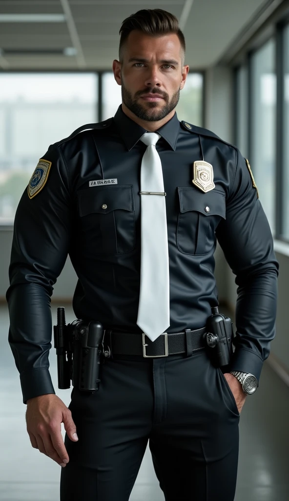 Handsome muscular libanes policeman strong muscular legs big bulge ...