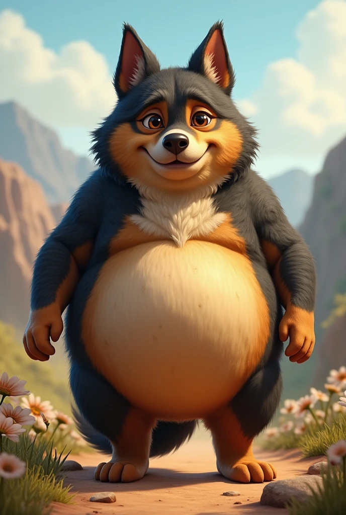 Fat bandit heeler with a belly - SeaArt AI