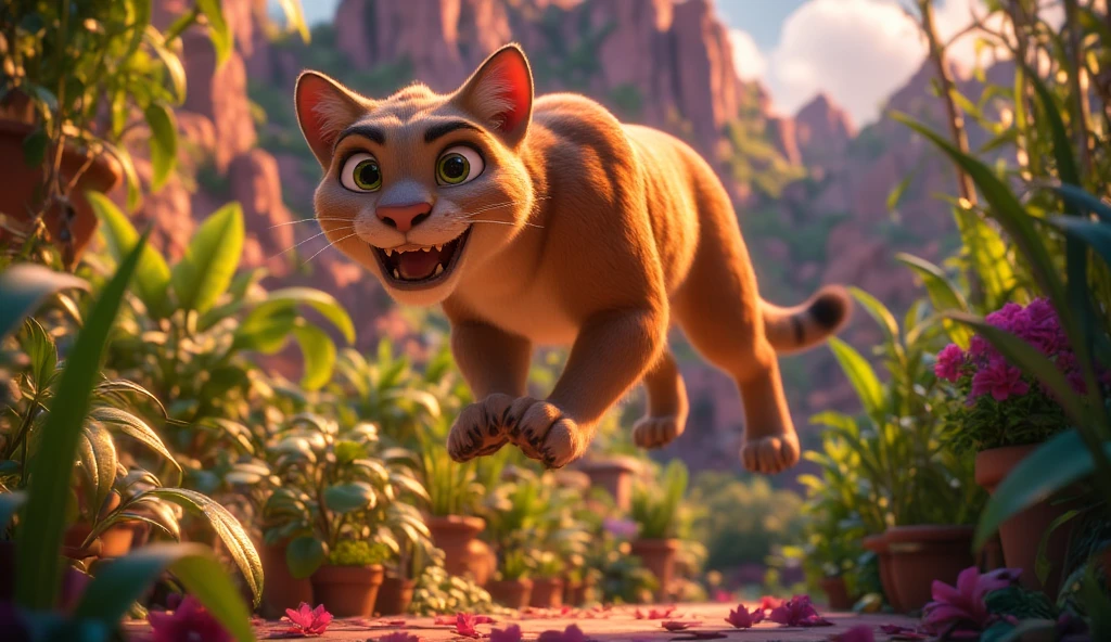 Disney Puma Black Animal Style , delgado , green eyes - SeaArt AI