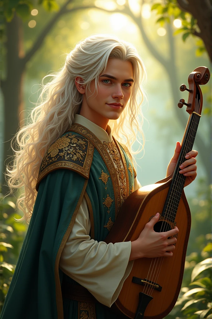 Handsome boy bard and white hear - SeaArt AI