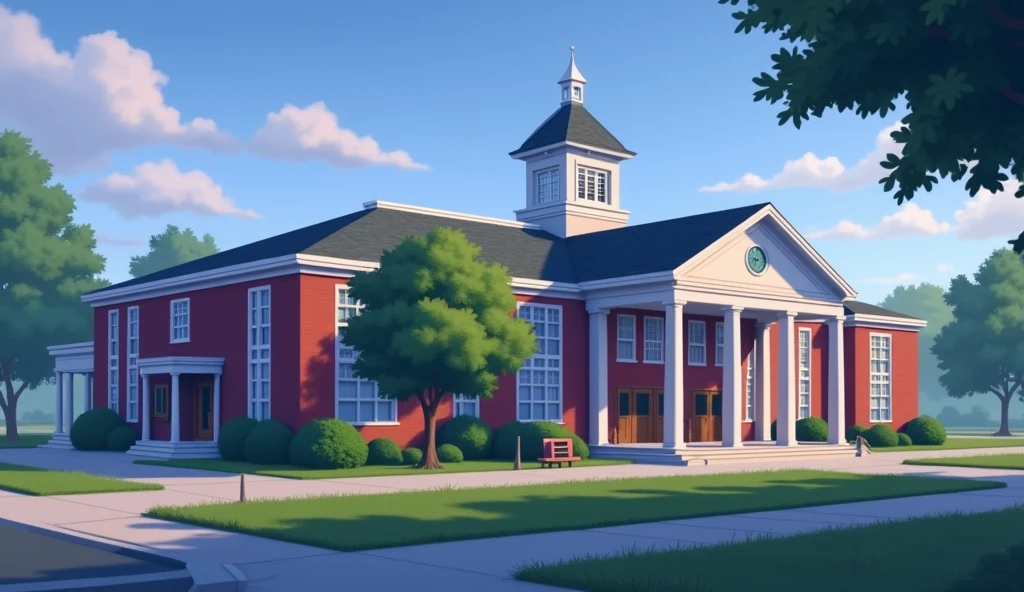 A typical small-town high school in the United States features a ...