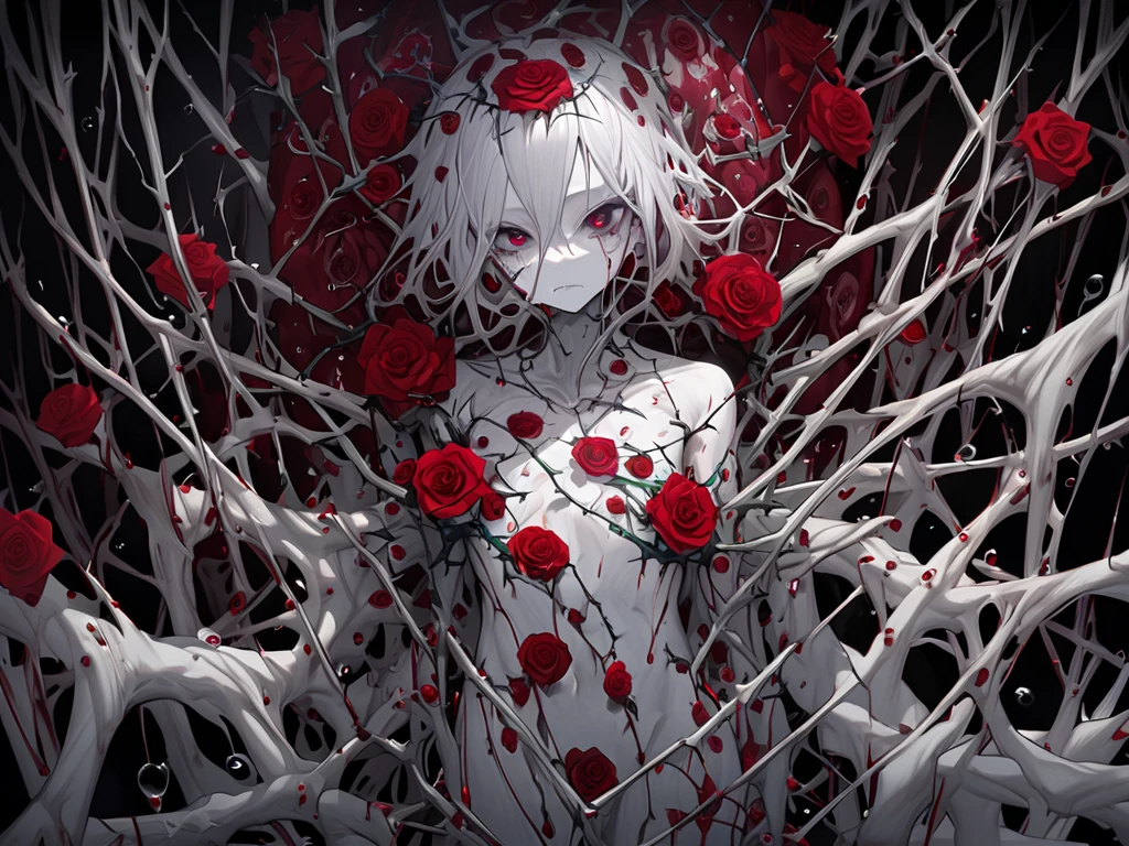 Creature、whole body、One person、 rose sticking 、 body with red spines ...
