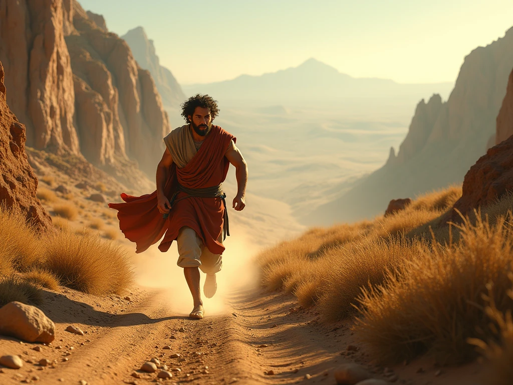 Ultra-realistic image HD ,8k, biblical , JACOB RUNNING AWAY TO HIS ...