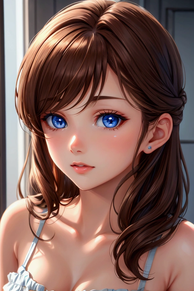 Brown hair blue eyes - SeaArt AI