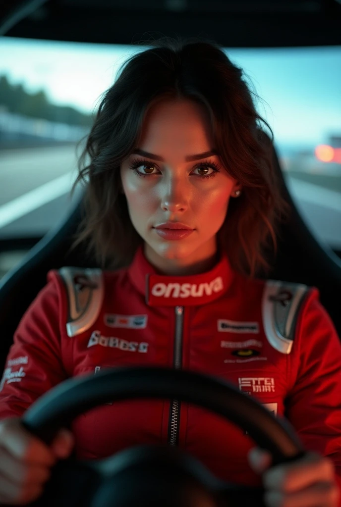 ( Masterpieces ) driving. Portrait of a girl driving a race - SeaArt AI