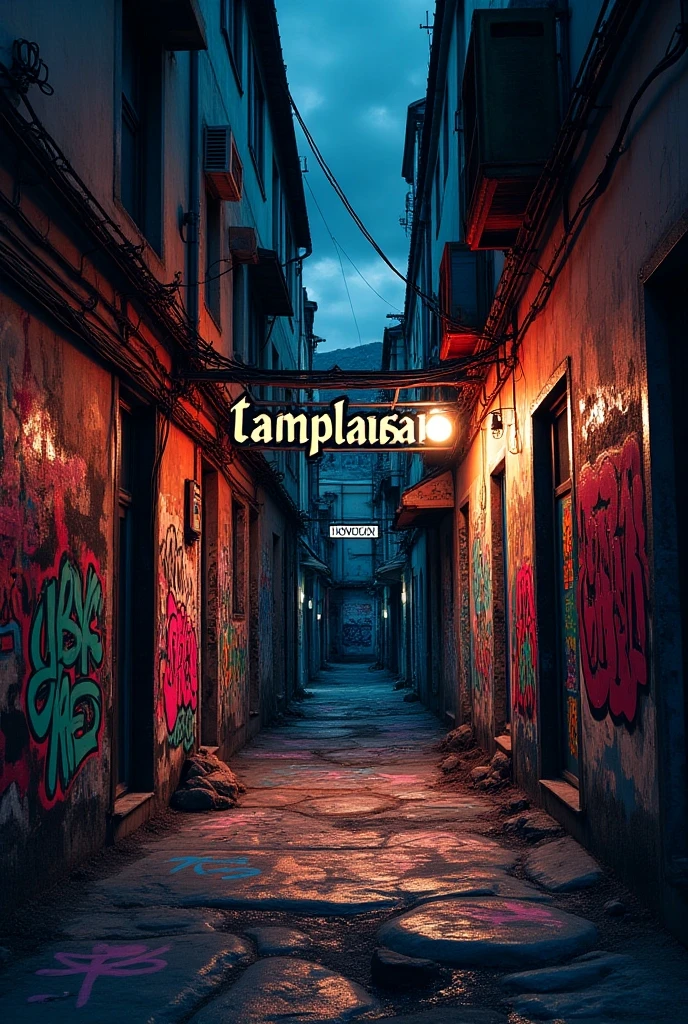 The background should be a gritty urban setting, such as a graffiti ...