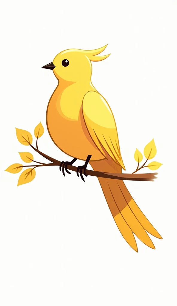 makes an anime-style illustration of a golden bird, It is a magic bird ...