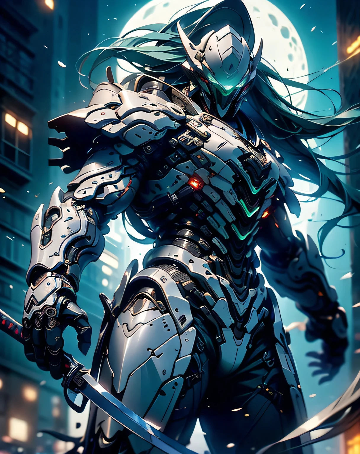 (( A man wearing light blue exo armor is making violent movements ...