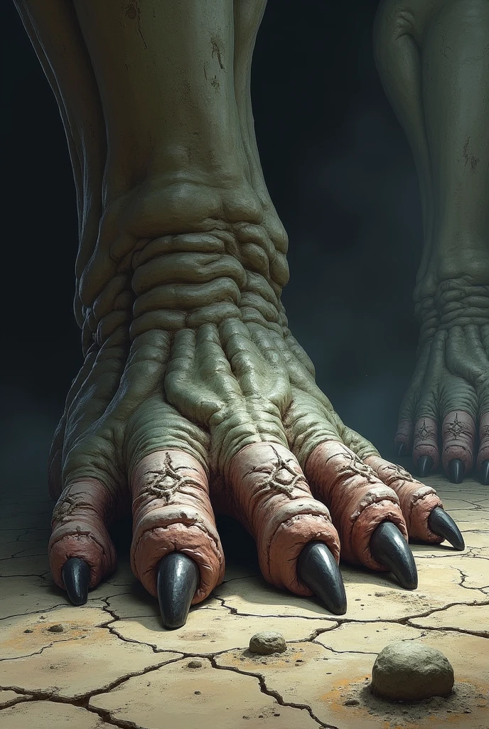 Monster Feet, soles, big, laying on the ground - SeaArt AI