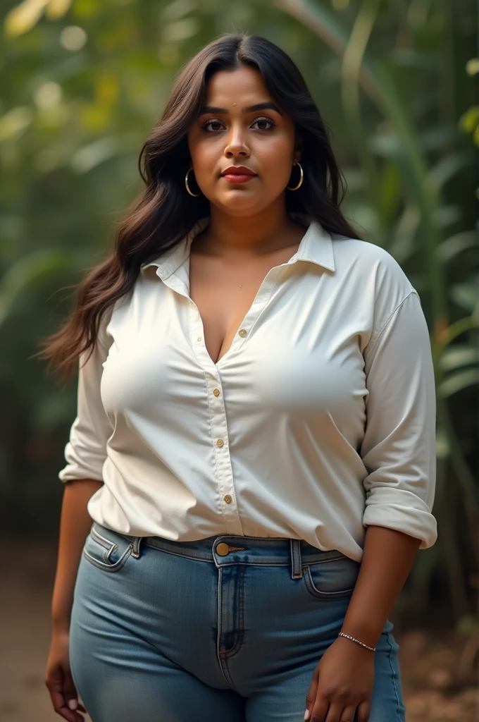 Chubby, A Telugu woman with very dusky brown skin and her face looks ...