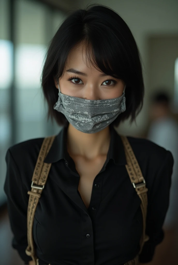 Beautiful indonesian woman bank teller, black haired, short haired ...