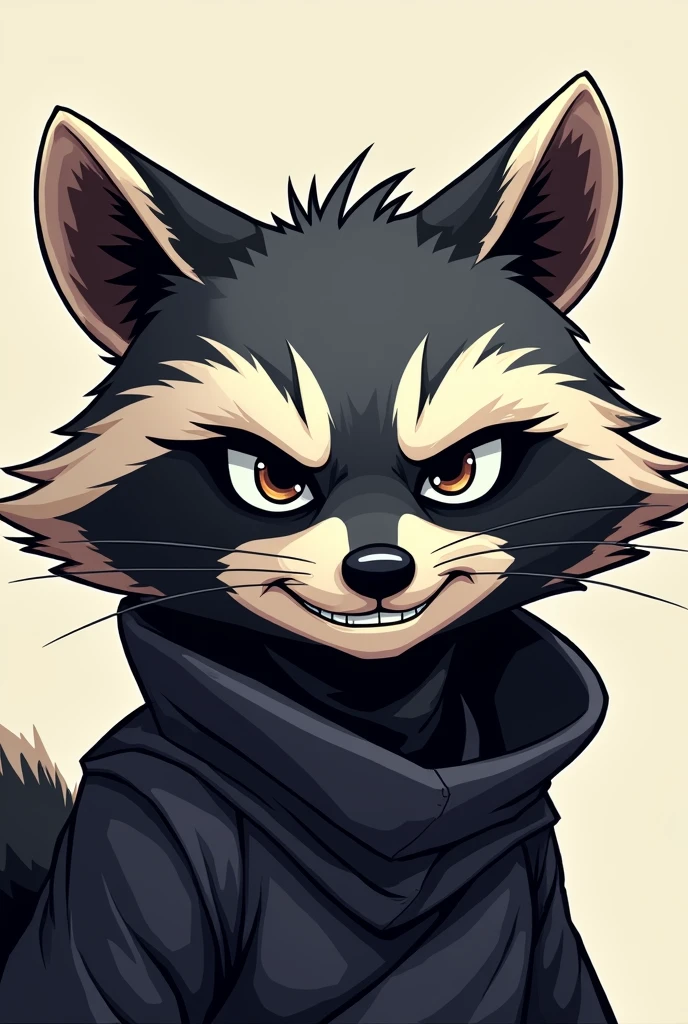 Portrait of the face of an animated ninja raccoon - SeaArt AI
