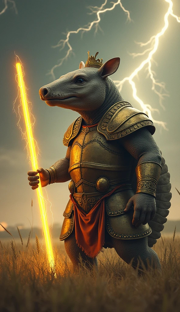 Imagine an anthropomorphic armadillo , it is a fusion of Zeus with a ...