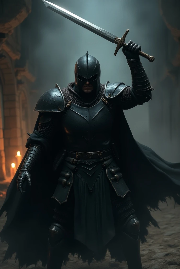 A danger knight cut head of a human visitor - SeaArt AI