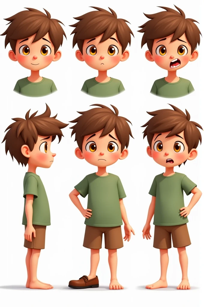 The same boy but in several different facial expressions,He has brown ...
