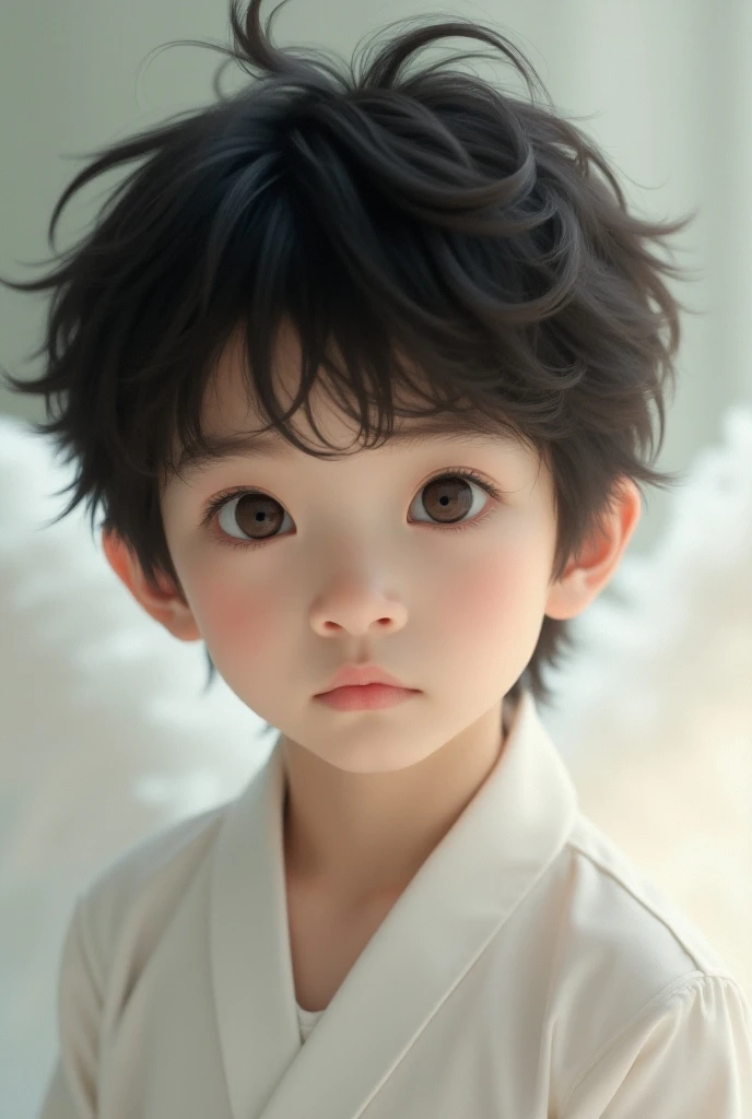 Young Japanese boy, about , beautiful face, angelic face, fluffy hair ...