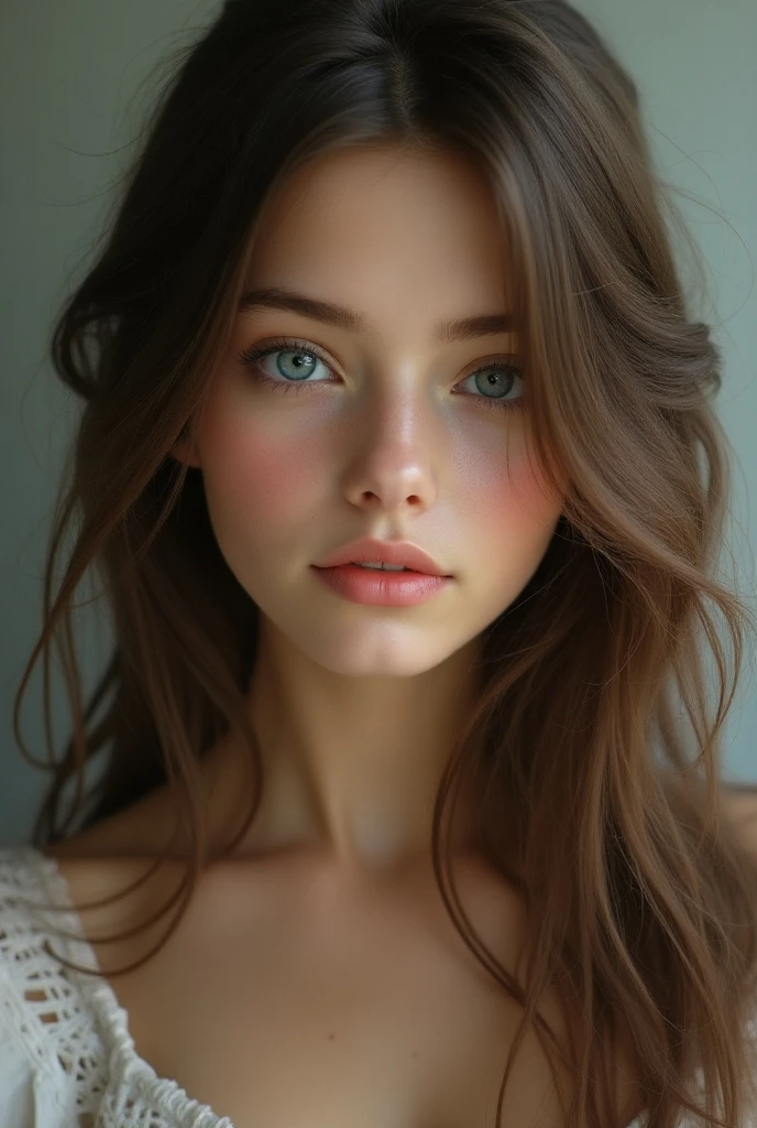 Brown hair, blue eyes, girl, s - SeaArt AI