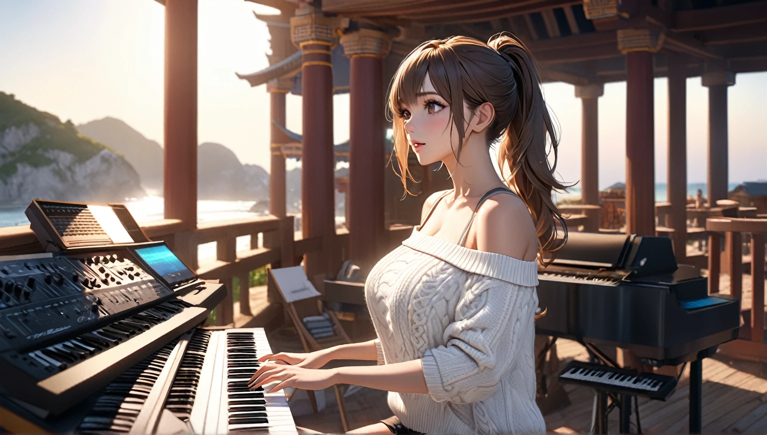 Best Quality, 8k, Realistic, physical base rendering, beautiful girl on ...