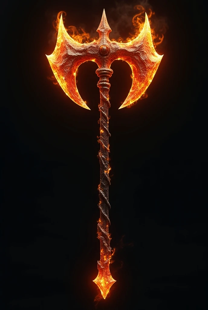 A Halberd made of Lava, magma and obsidian - SeaArt AI