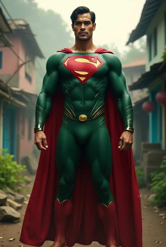 Superman full body realestic image as Bangladeshi in red and green ...