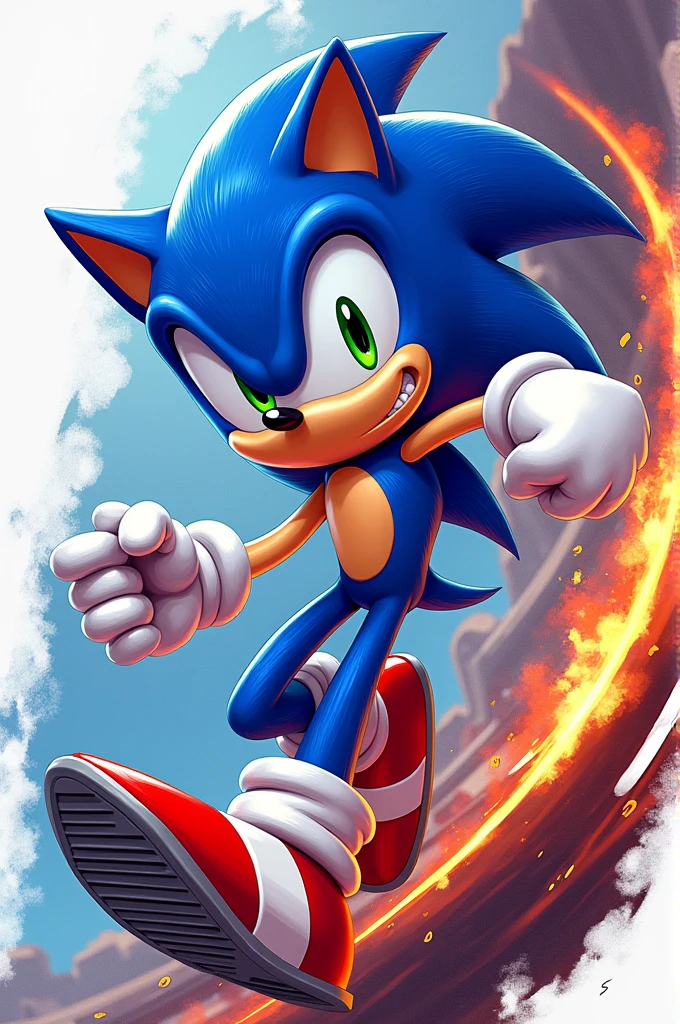 Create an image of Sonic with the name ALEXANDRE written on top - SeaArt AI