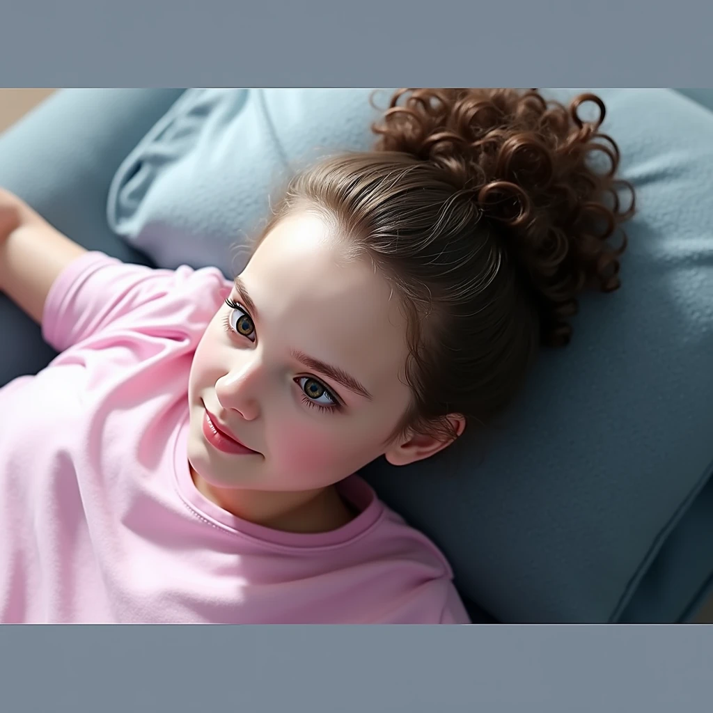 Distracted girl with curly hair - SeaArt AI