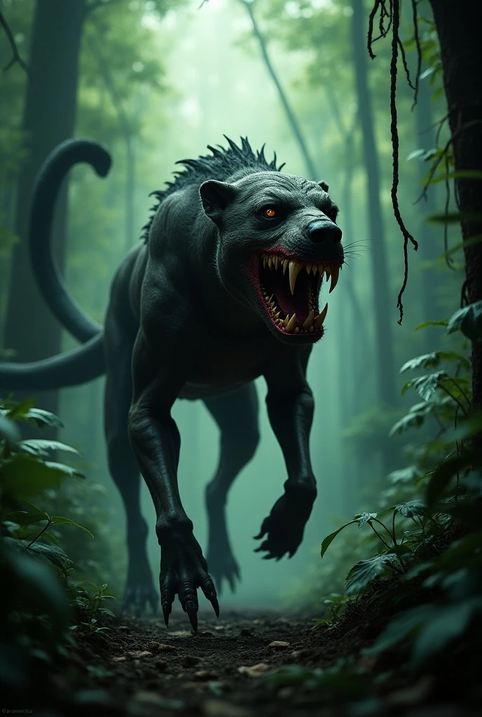 Creates a creature shaped like a dog , that runs on all fours - SeaArt AI