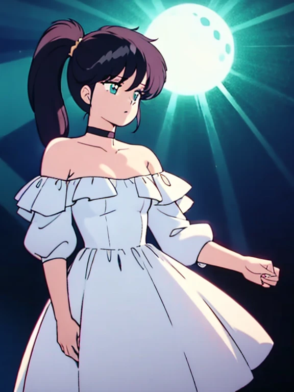cowboy shot, (:1.2), very long hair, side ponytail, choker - SeaArt AI