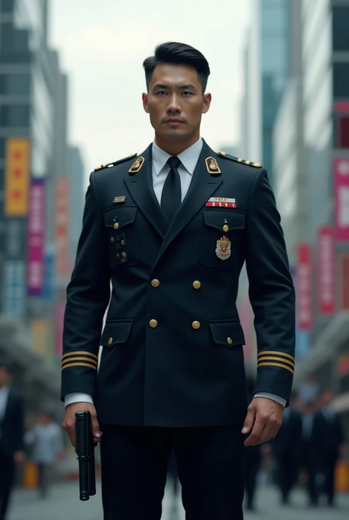 Korean cop handsome and strong and rich - SeaArt AI