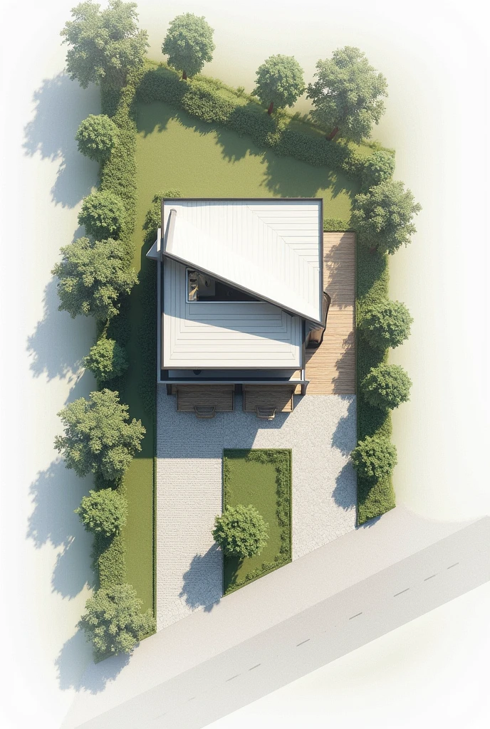 Site development plan of a propose loft house that has shed roof with ...