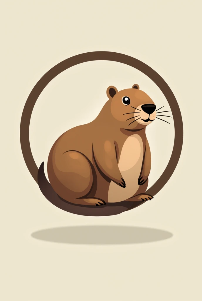 Give me a logo of a capybara with a circle - SeaArt AI