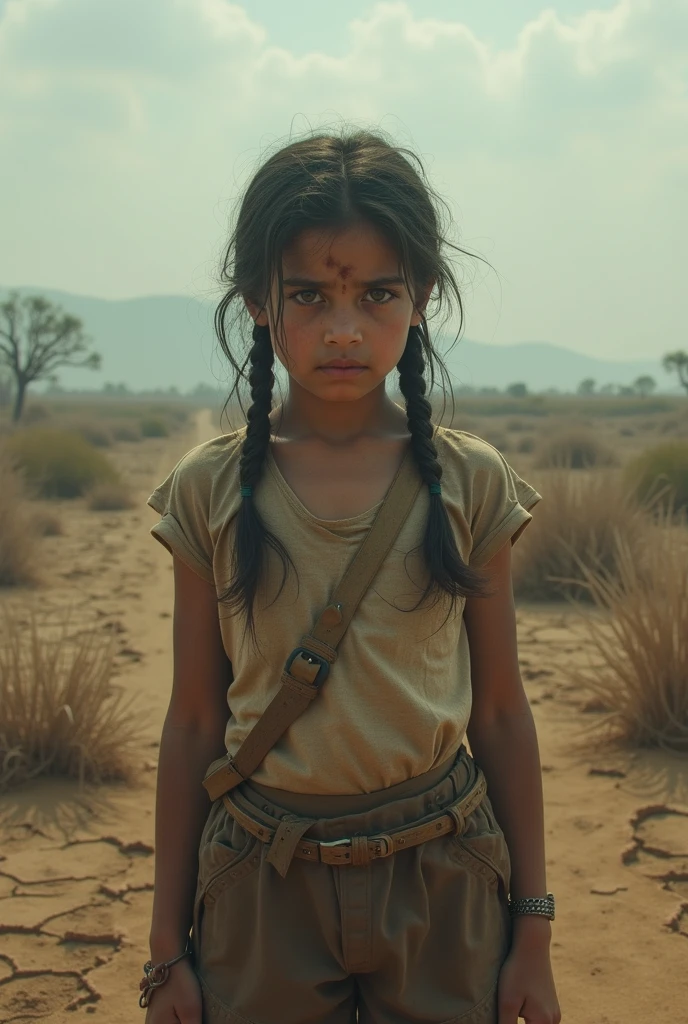 Girl facing climate change - SeaArt AI