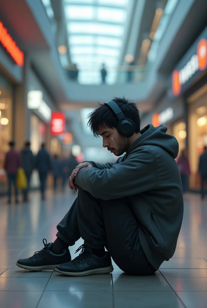 Ishowspeed crying on the floor of a mall - SeaArt AI