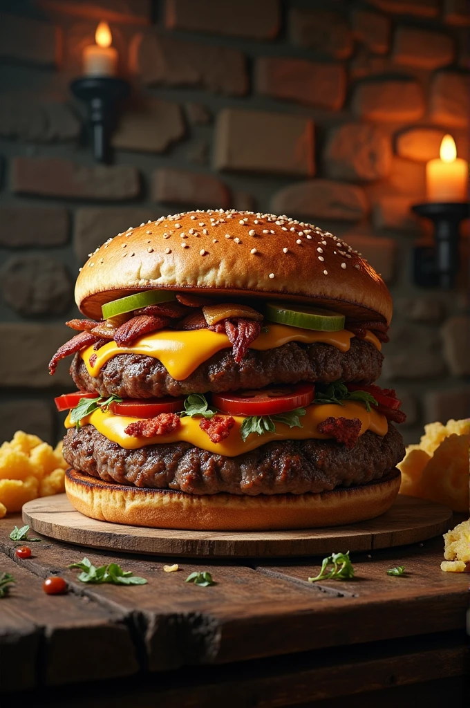 Medieval huge burger in a tavern - SeaArt AI