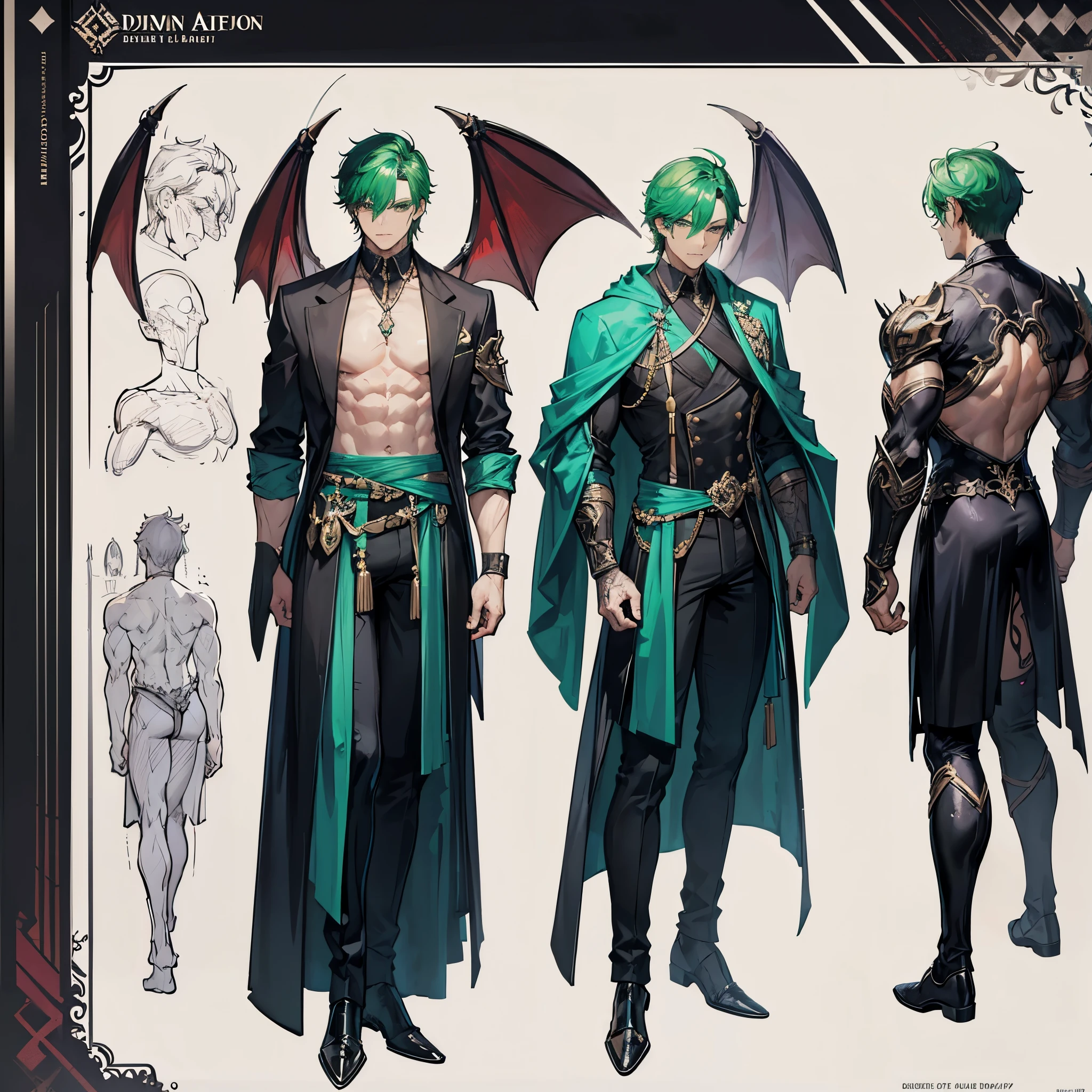 (Masterpiece, best quality), detailed, 1 man, ((character concept art ...