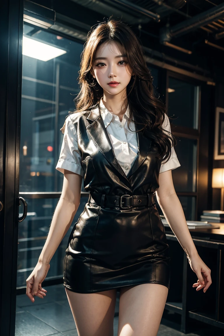 Girl, Office look, ([ononbarebal ), Spots under the eyes - SeaArt AI